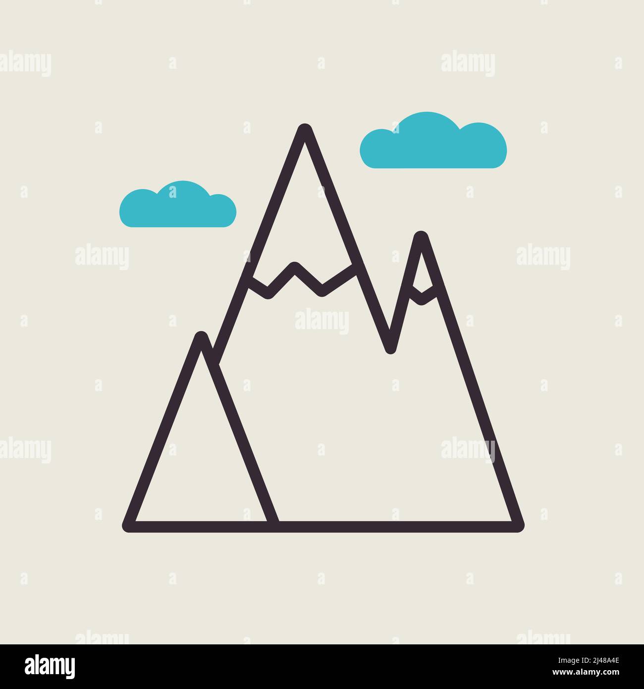 Mountains vector isolated icon. Nature sign. Graph symbol for travel ...