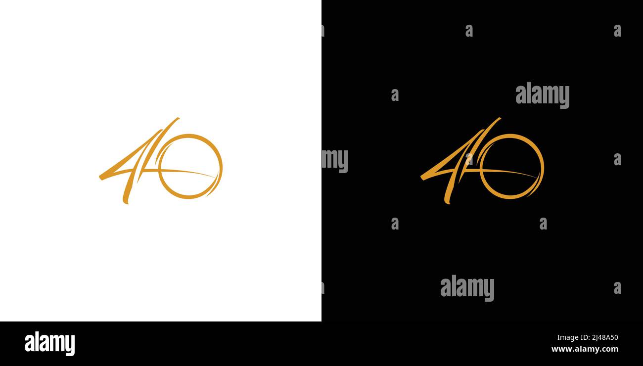 Modern and elegant number 40 logo design Stock Vector Image & Art - Alamy