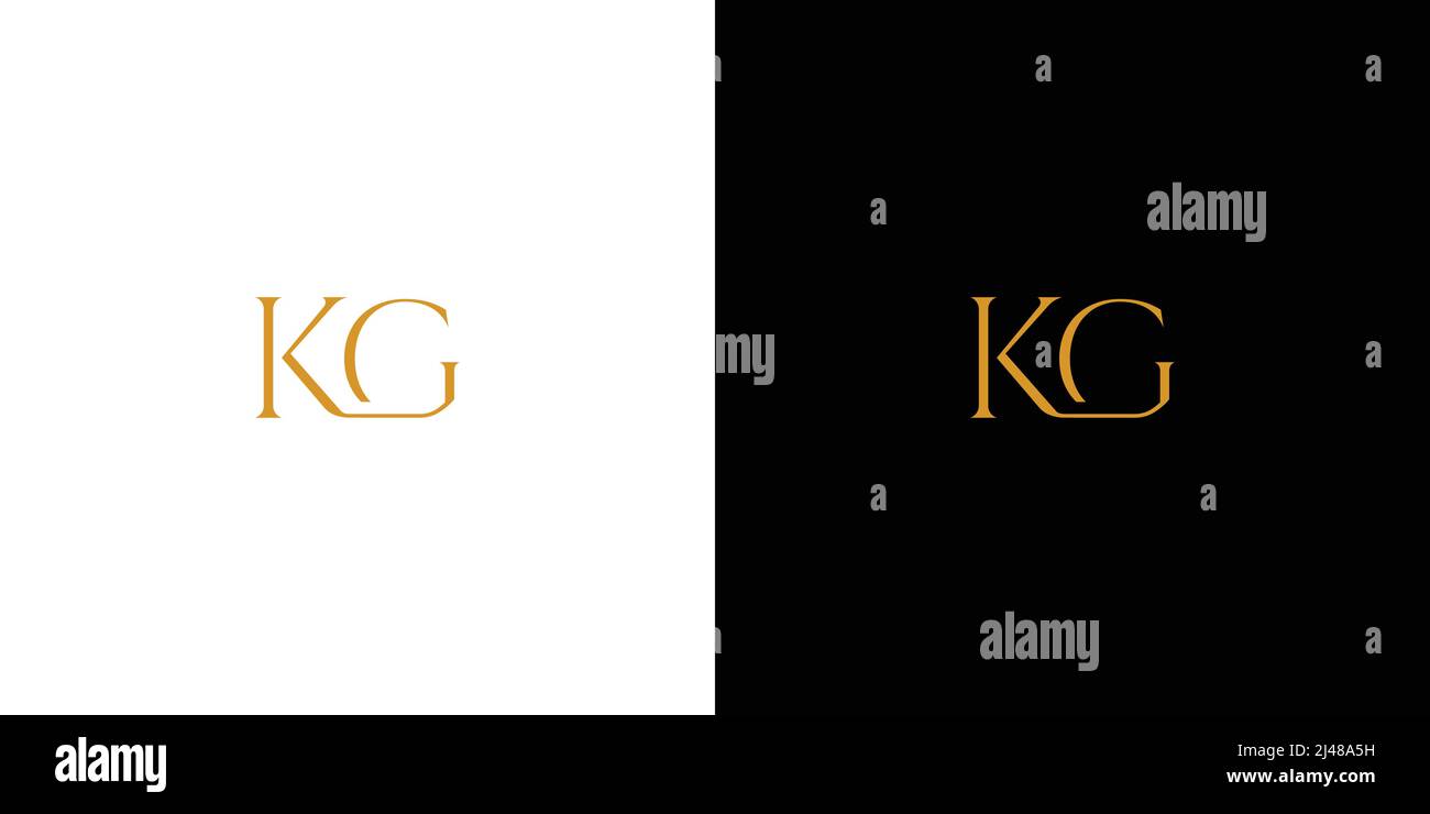 Modern and luxury letter KG initials logo design Stock Vector Image ...
