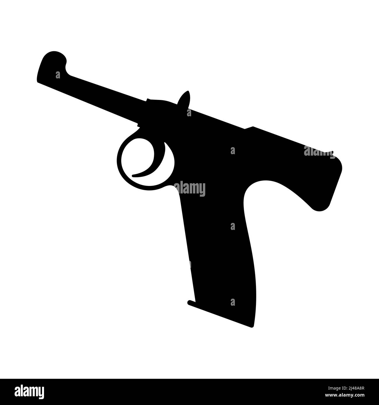 Pistol icon. Handgun icon isolated. Black gun sign. Vector illustration ...