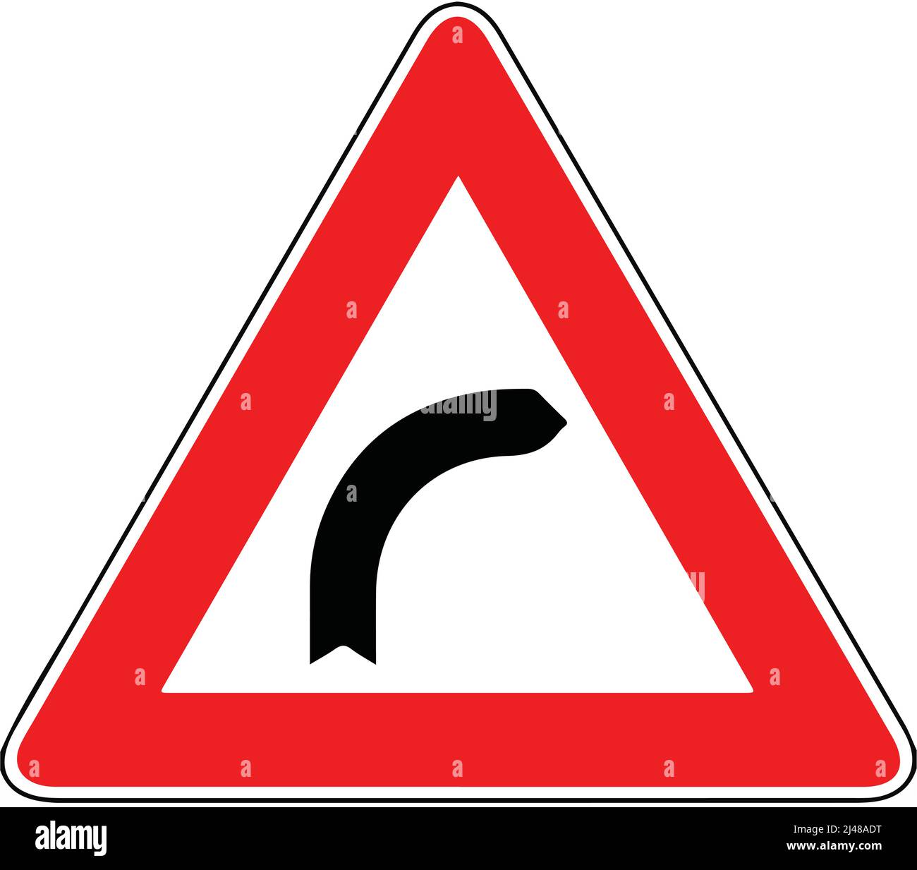 Street DANGER Sign. Road Information Symbol. Turn Right Stock Vector ...