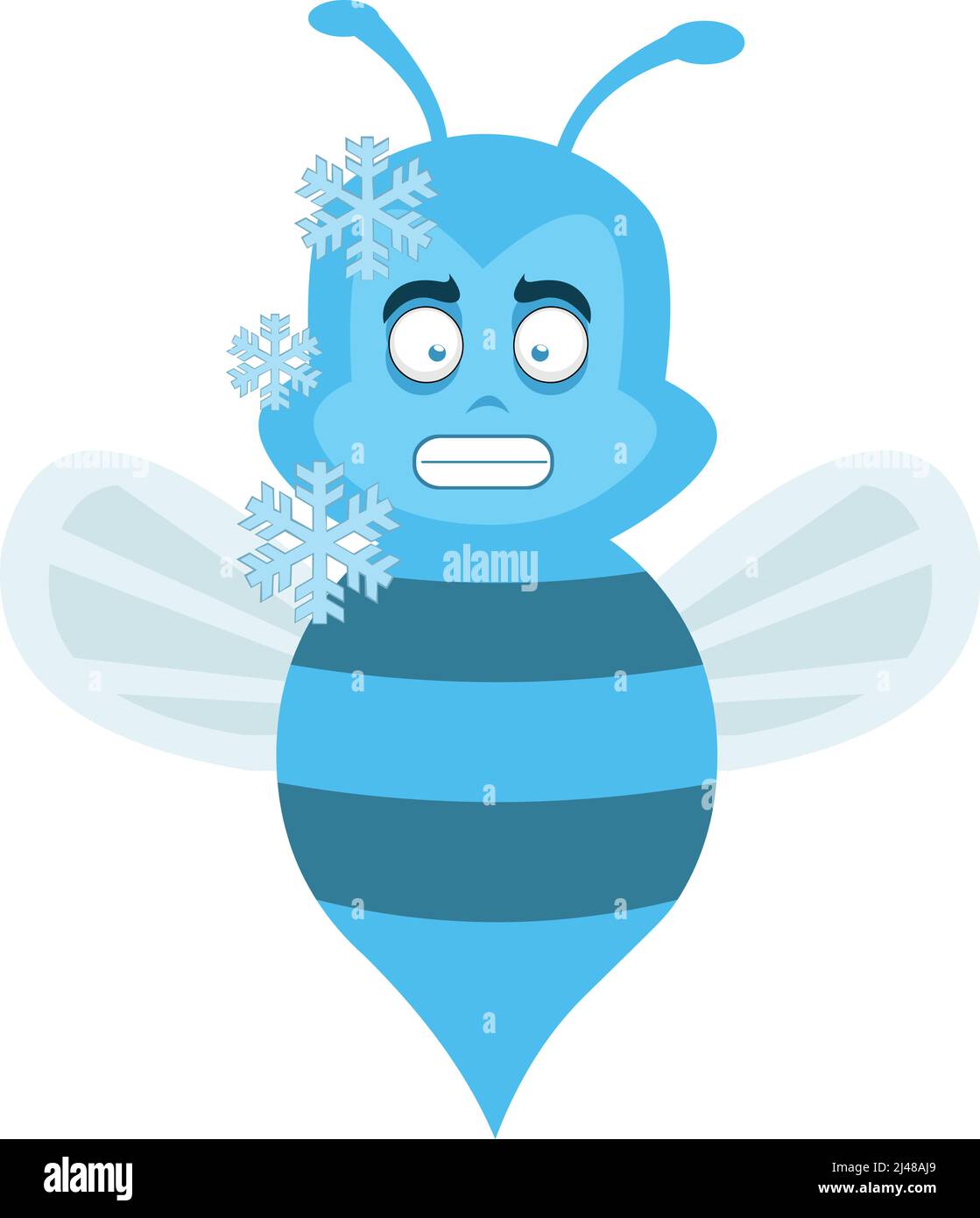 Vector character illustration of a frozen cartoon bee Stock Vector Image & Art - Alamy