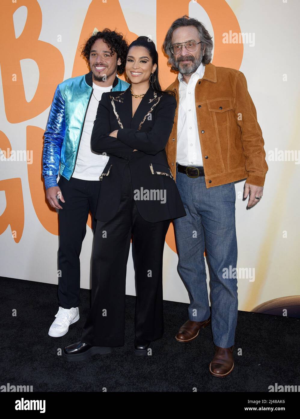 Los Angeles, CA, April 12, 2022, Anthony Ramos, Lilly Singh and Marc ...