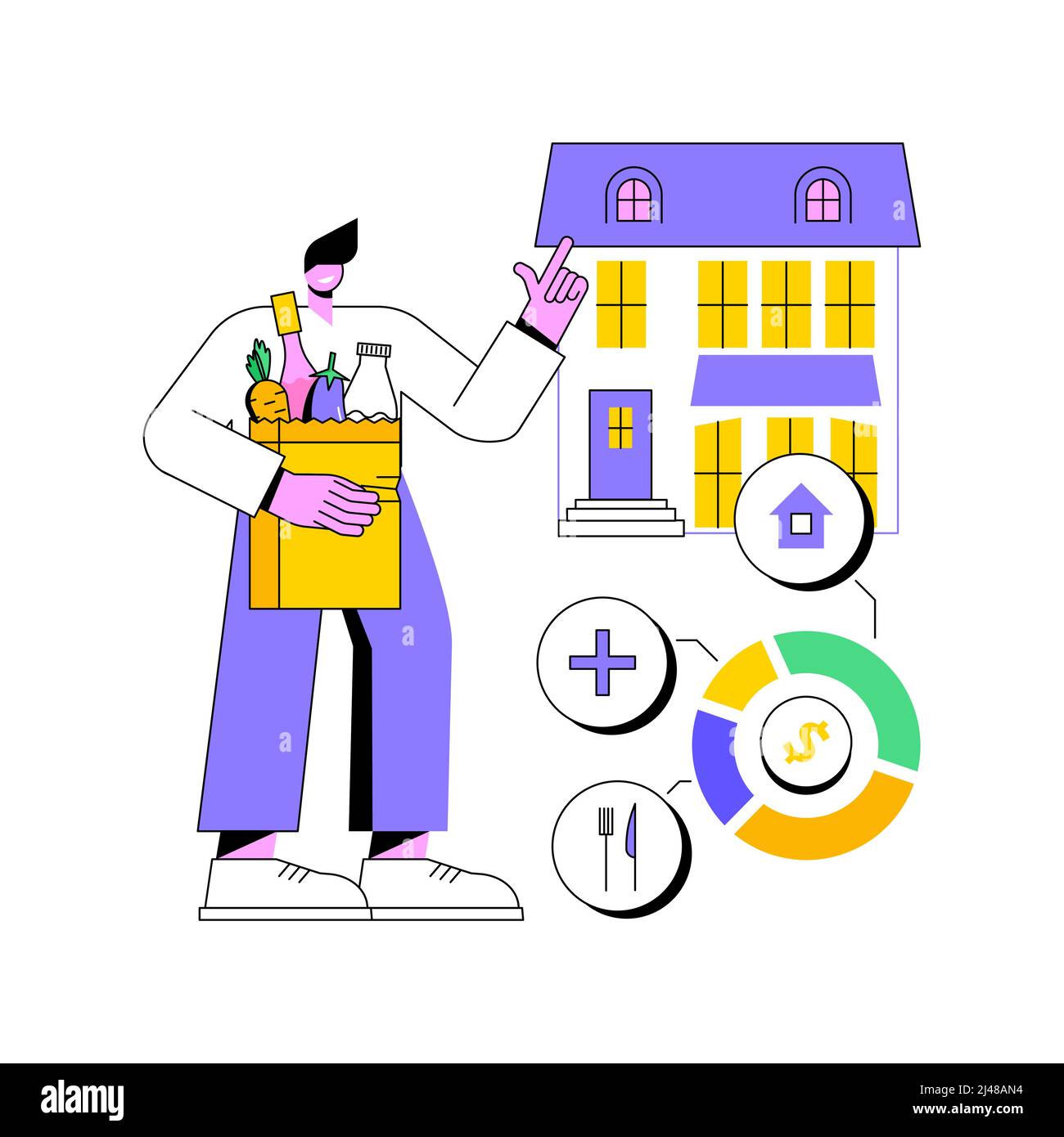 Household consumption abstract concept vector illustration. Household ...