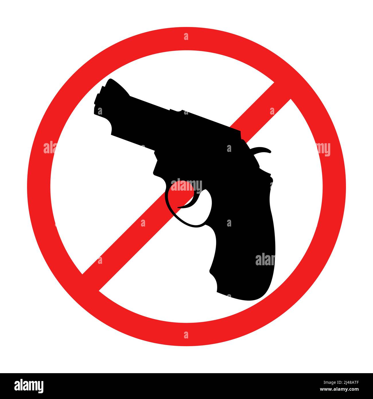 No weapons sign. No guns icon. Red round prohibition sign. Vector ...