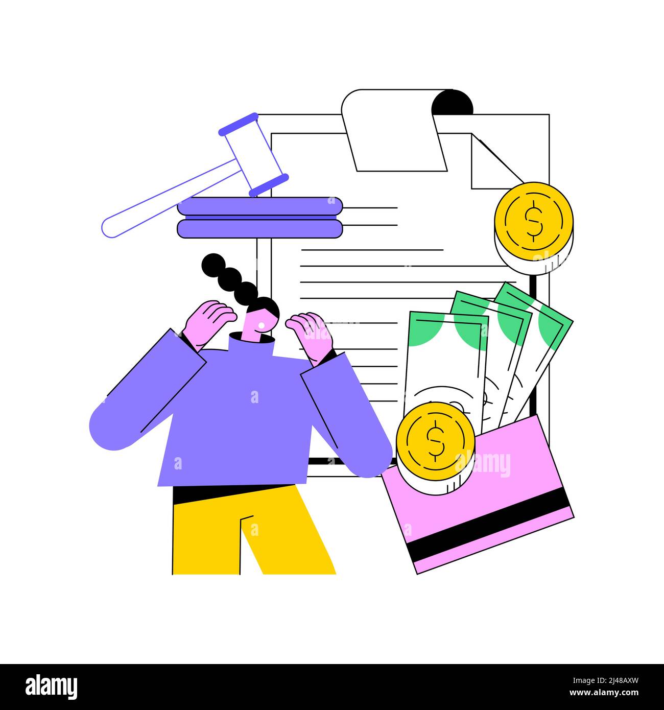 Pay penalties abstract concept vector illustration. Interest on late ...