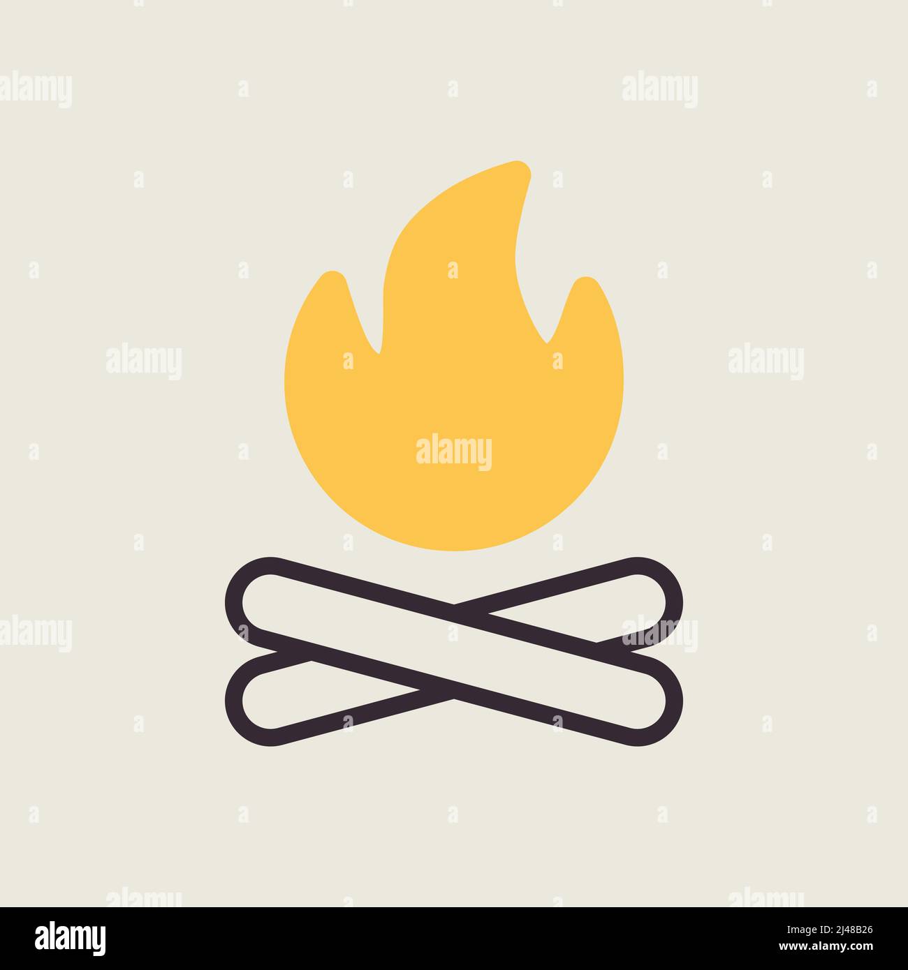 Bonfire vector isolated icon. Camping and Hiking sign. Graph symbol for ...