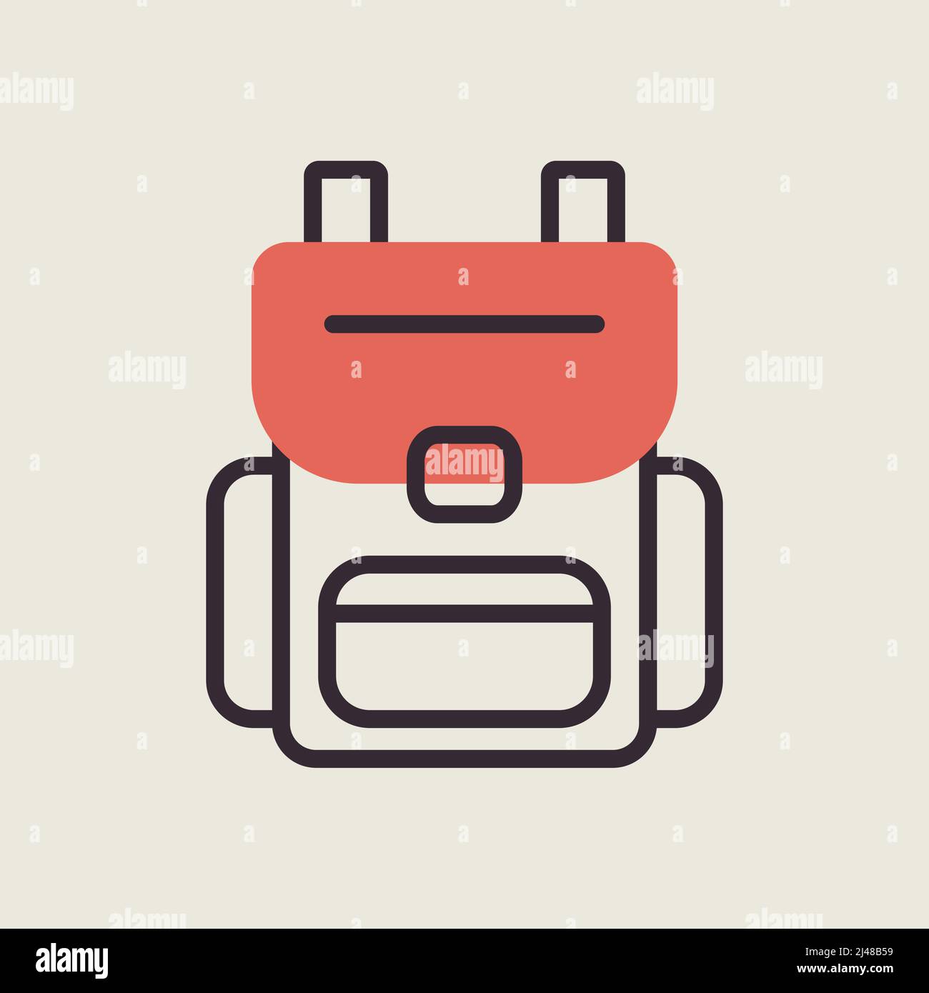 Camping backpack vector isolated icon. Camping and Hiking sign. Graph ...