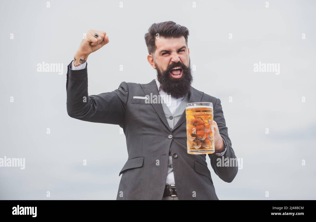 Excited drunk man glass hi-res stock photography and images - Alamy