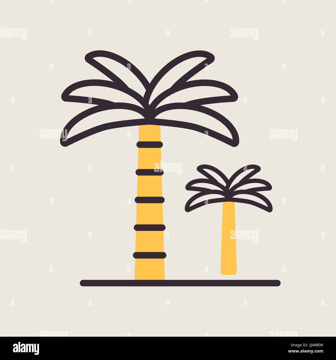 Palm tree vector isolated icon. Nature sign. Graph symbol for travel ...