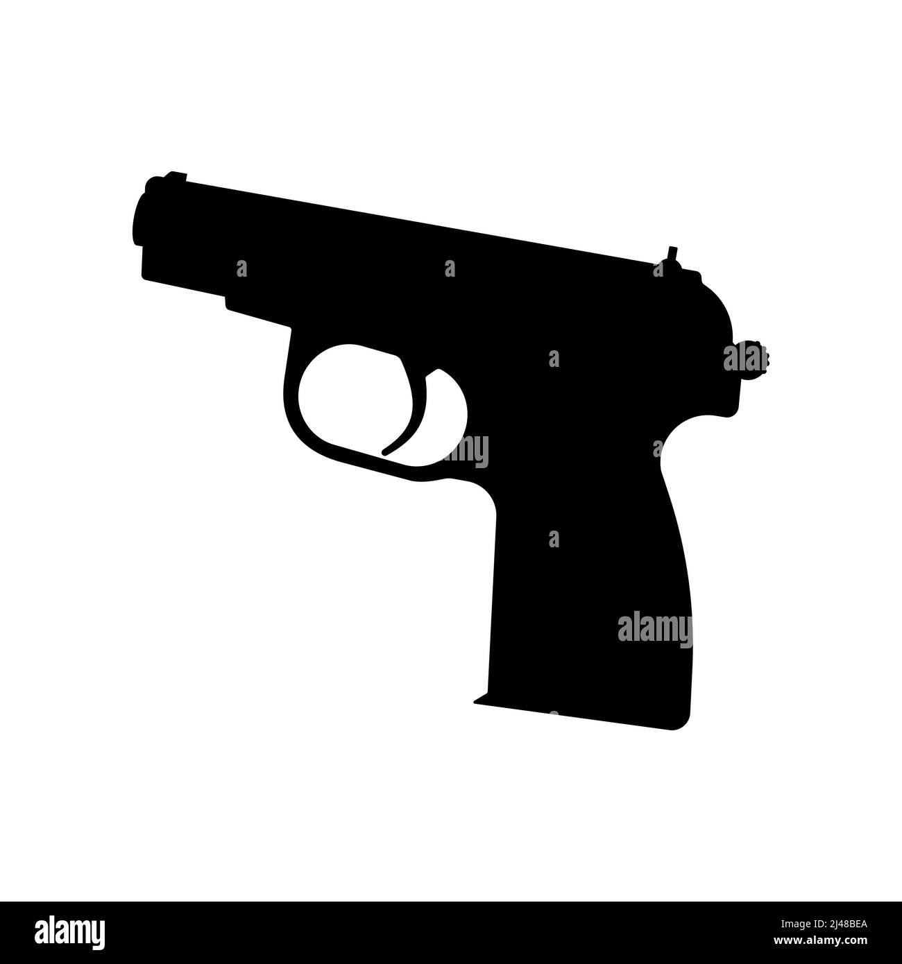 Pistol icon. Handgun icon isolated. Black gun sign. Vector illustration ...