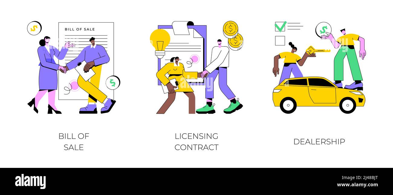 Business documents abstract concept vector illustration set. Bill of ...