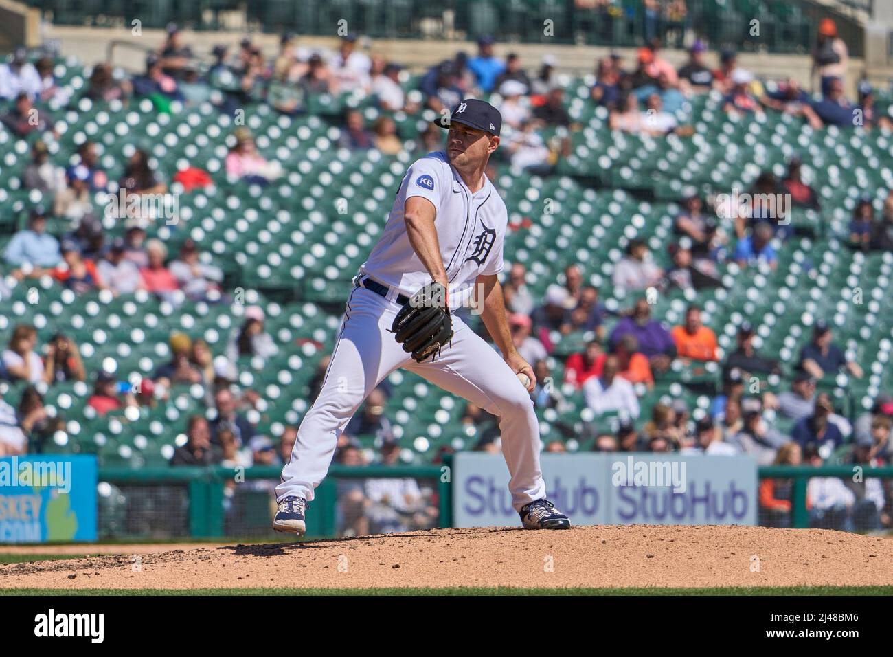 April 12 2022: Detroit pitcher Tyler Alexander (70) throws a pitch ...