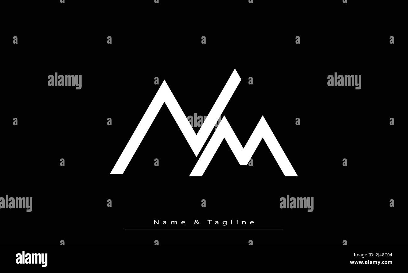 Alphabet letters Initials Monogram logo NM , MN Stock Vector Image ...