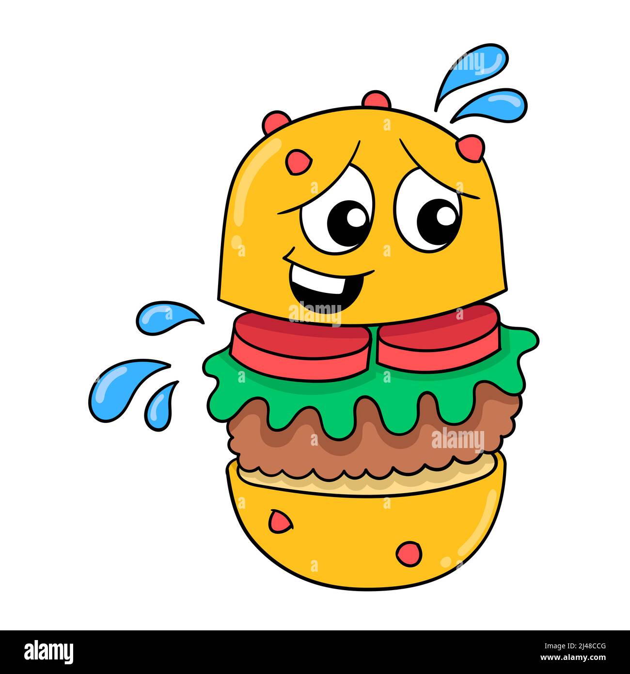 big burger with scared face Stock Vector Image & Art - Alamy