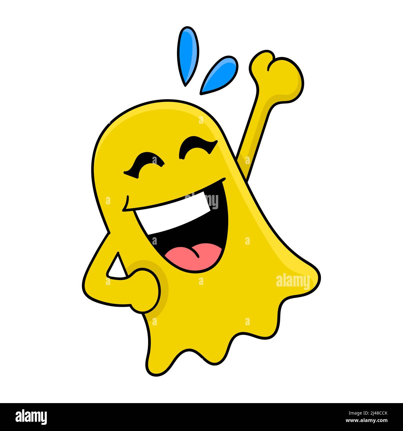 happy little yellow monster is having happy Stock Vector Image & Art ...