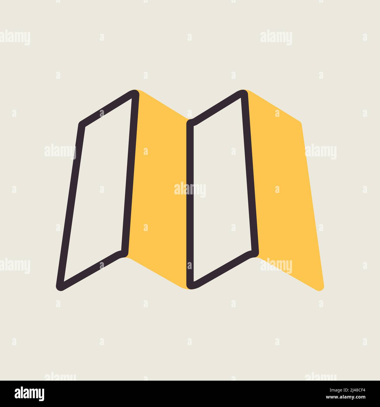 Map vector isolated icon. Navigation sign. Graph symbol for travel and ...