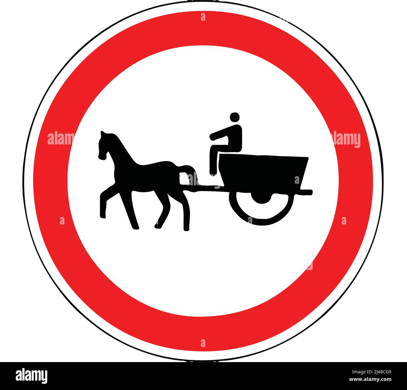 PROHIBITION Road Sign. Road Information Symbol Stock Vector Image & Art ...