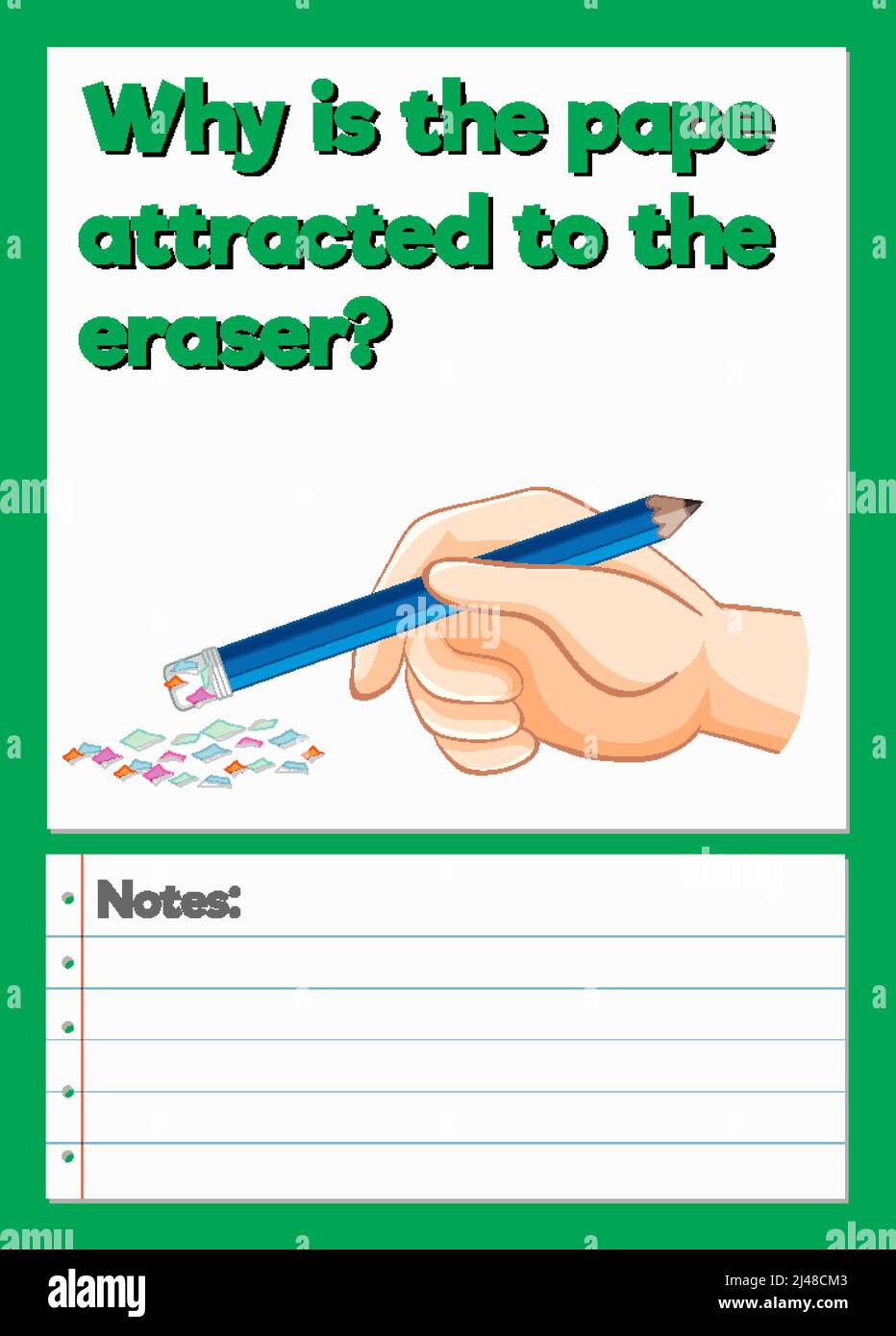 Science Experiment Record Worksheet of paper attracted to the eraser ...