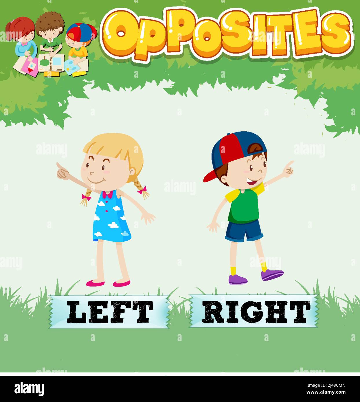 Opposite words for left and right illustration Stock Vector Image & Art ...