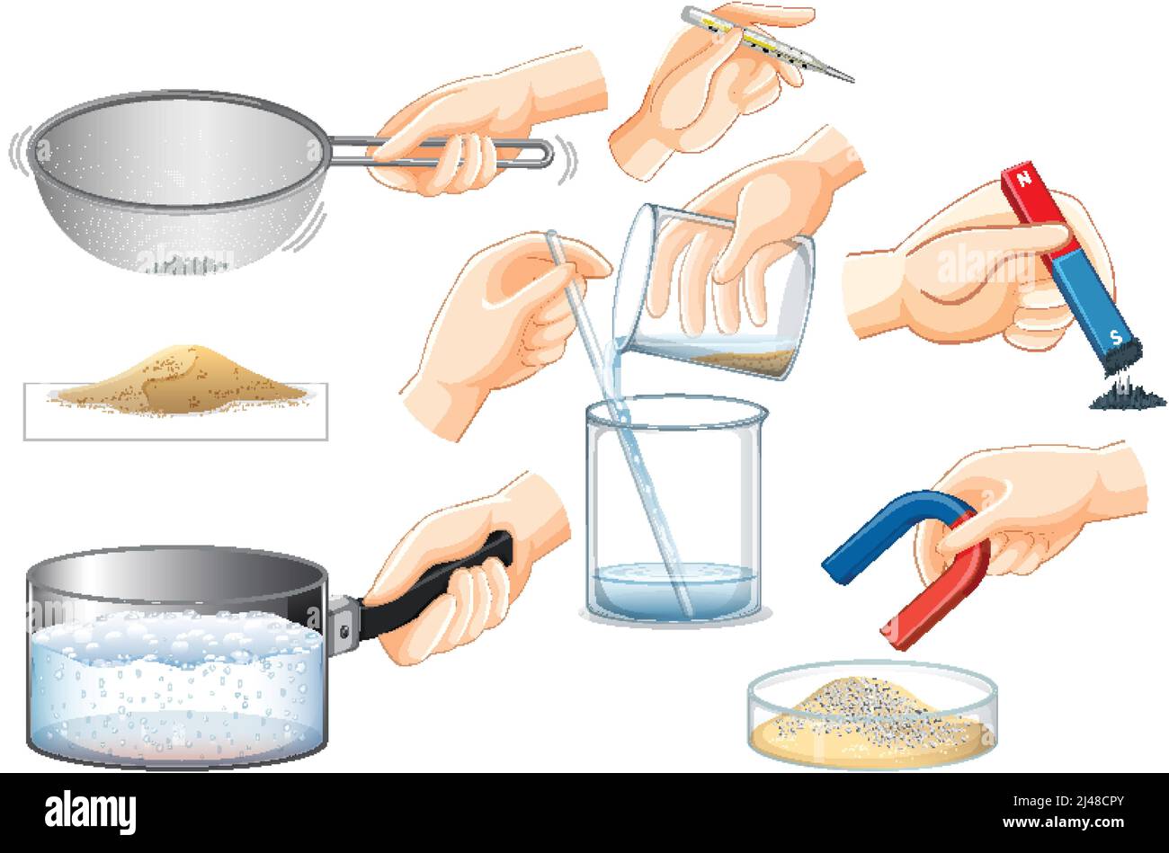 Set of equipment needed for science experiment illustration Stock ...
