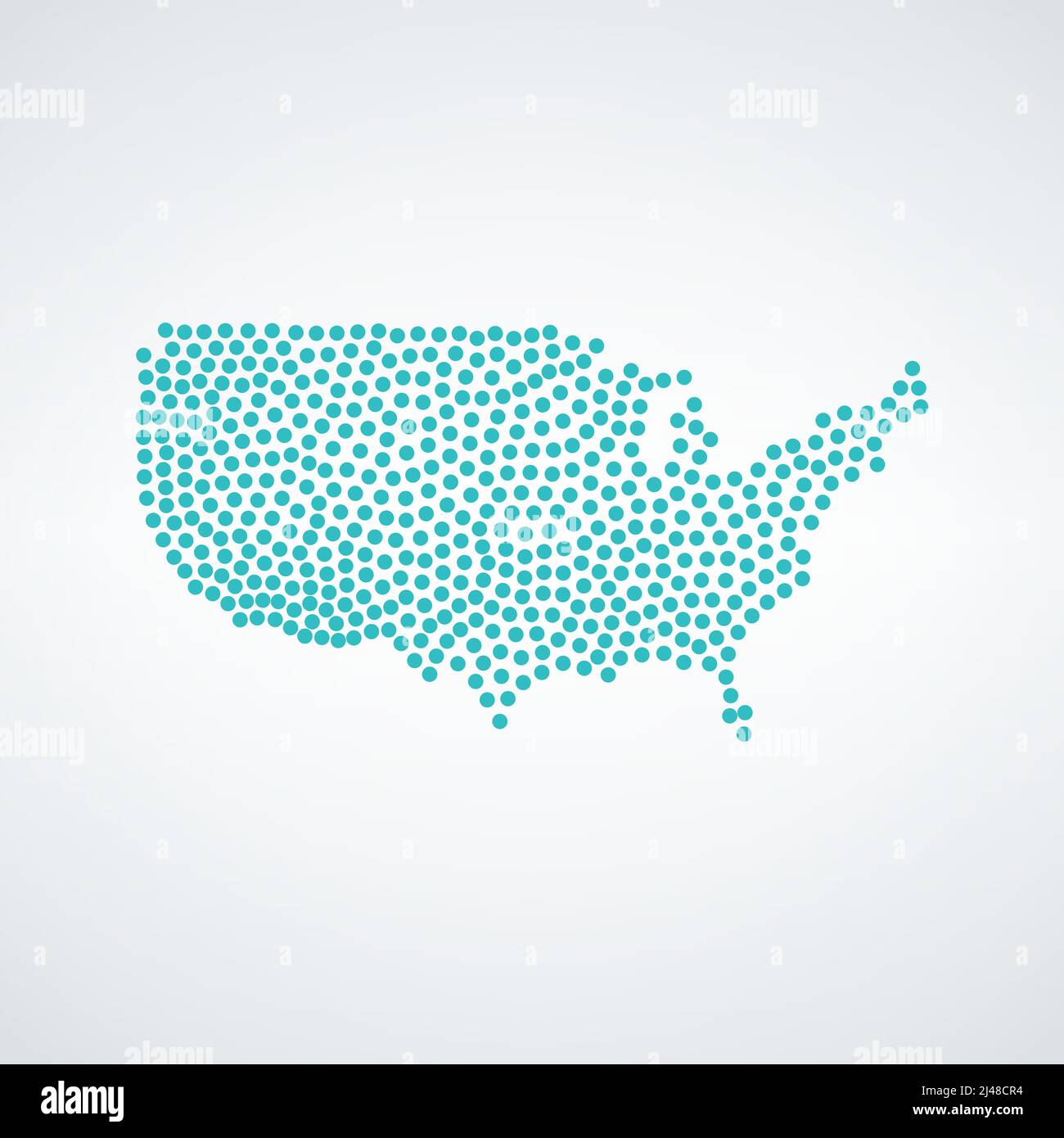 Dotted style map of USA, America out of dots. Stock vector illustration ...