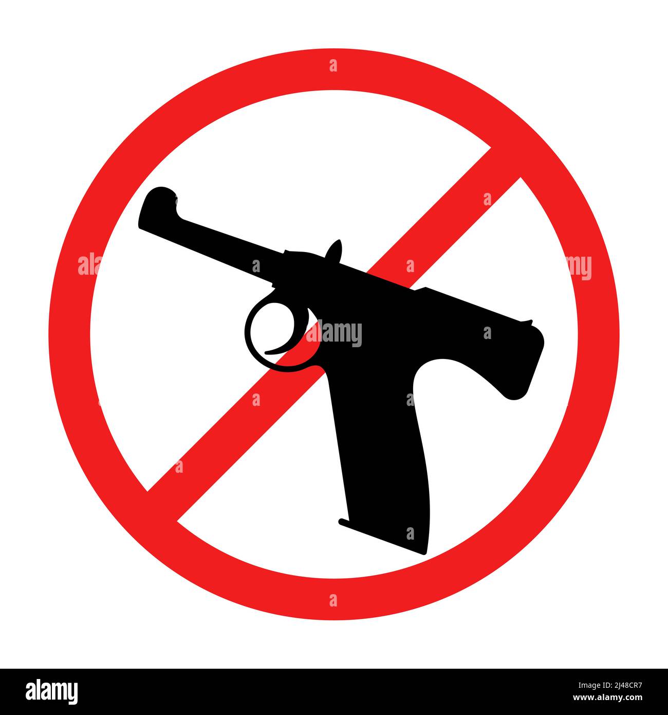 No weapons sign. No guns icon. Red round prohibition sign. Vector ...