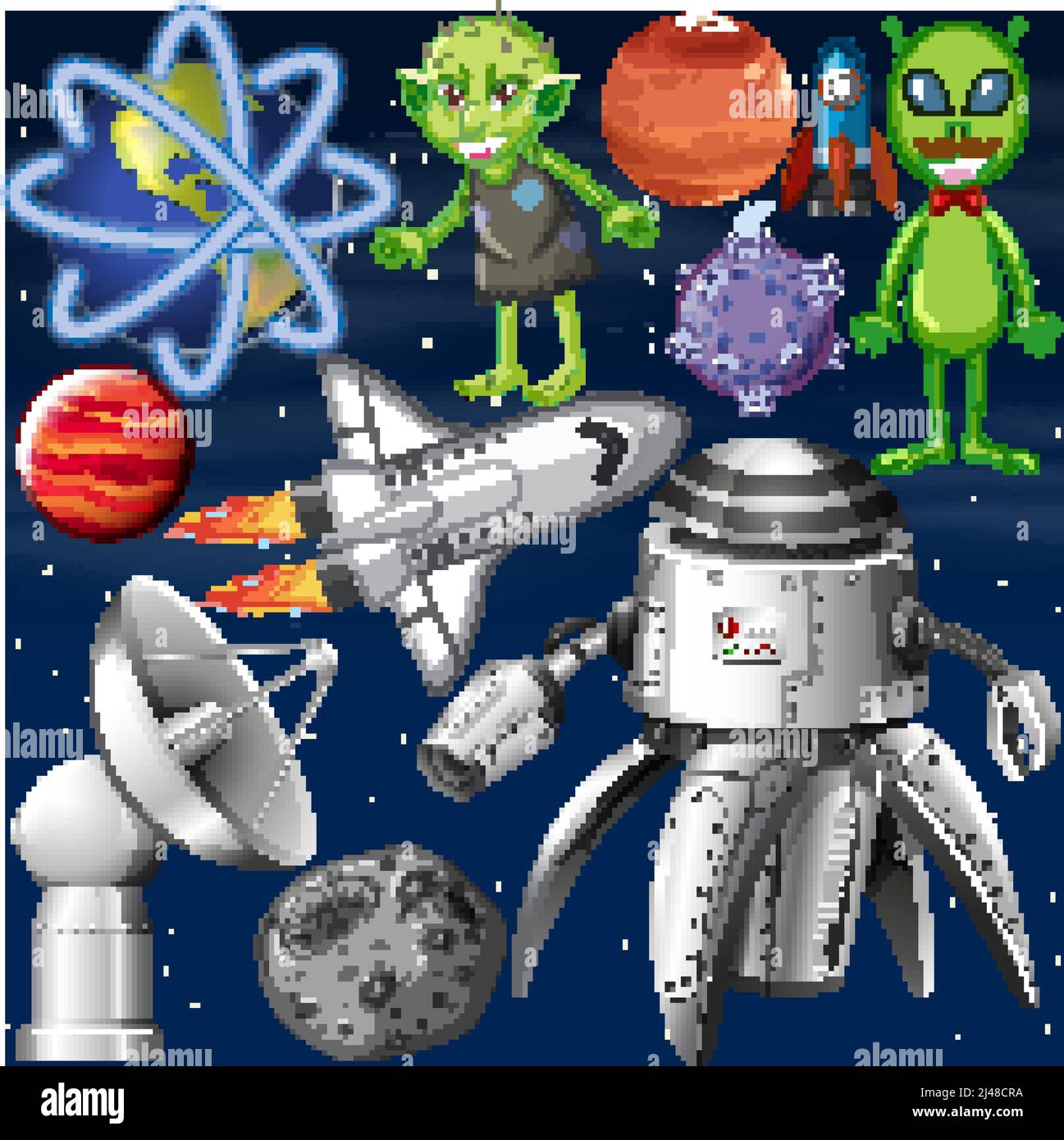Set of space objects in space illustration Stock Vector Image & Art - Alamy