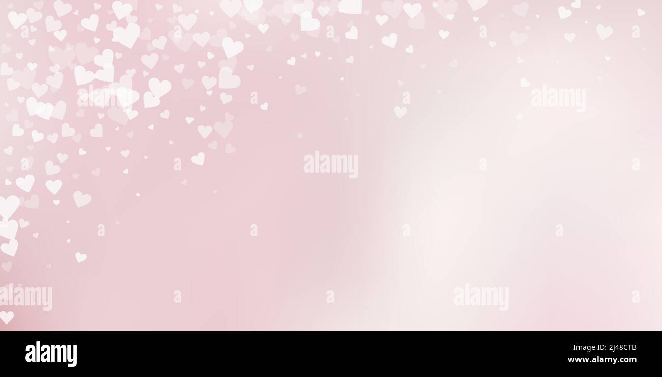 White heart love confettis. Valentine's day falling rain incredible ...
