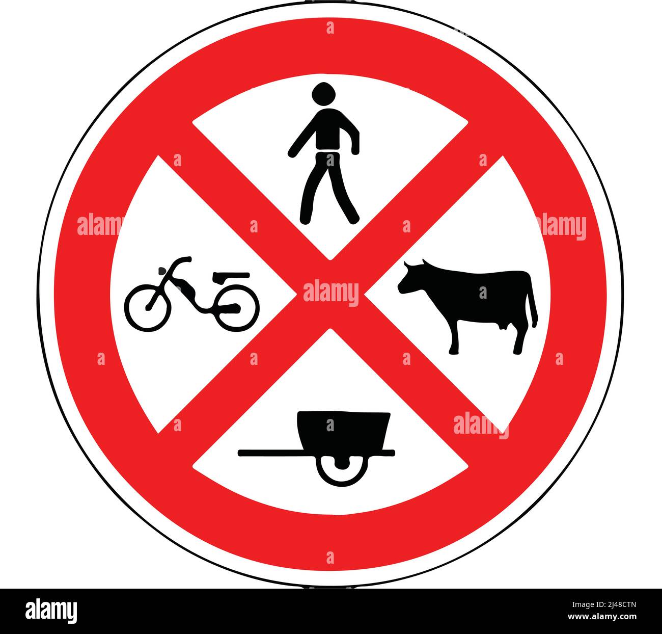 PROHIBITION Road Sign. Road Information Symbol Stock Vector Image & Art ...