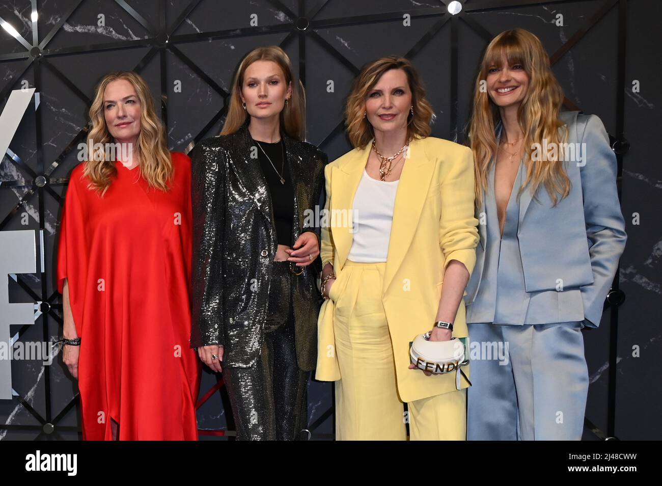 Munich, Germany. 12th Apr, 2022. Models Tajana Patitz (l-r), Toni Garrn ...