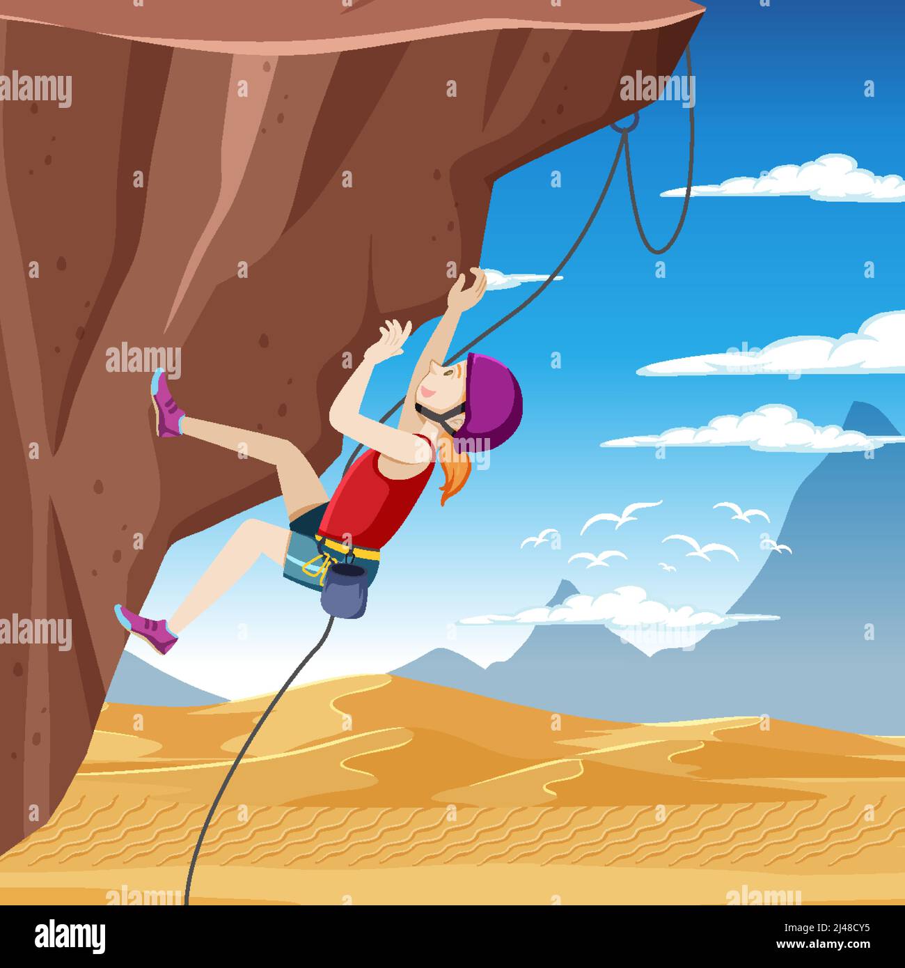 Outdoor rock climbing scene illustration Stock Vector Image & Art - Alamy