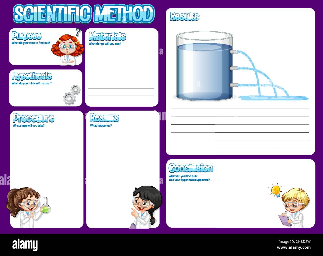 The science method worksheet for children illustration Stock Vector ...