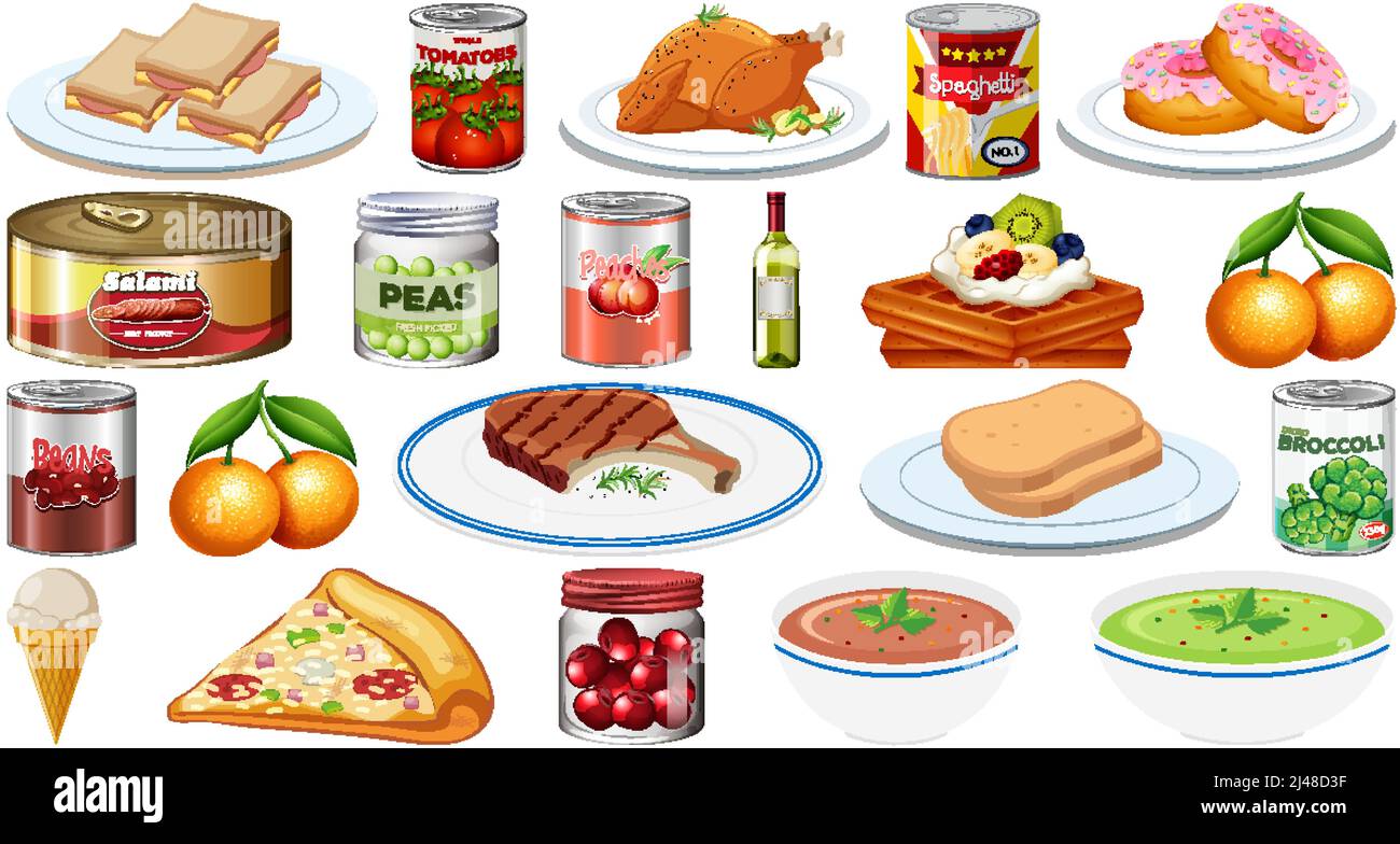 Set of different foods illustration Stock Vector Image & Art - Alamy Set of different foods illustration Stock Vector Image & Art - Alamy