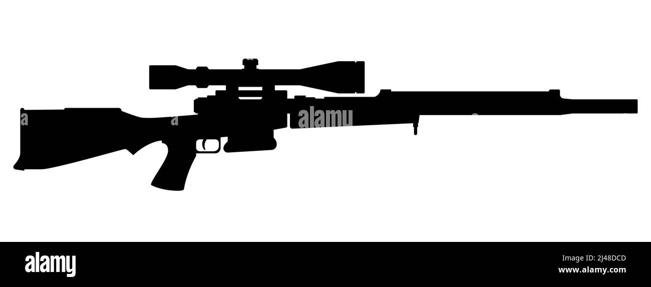 Machine Gun Silhouette Vector