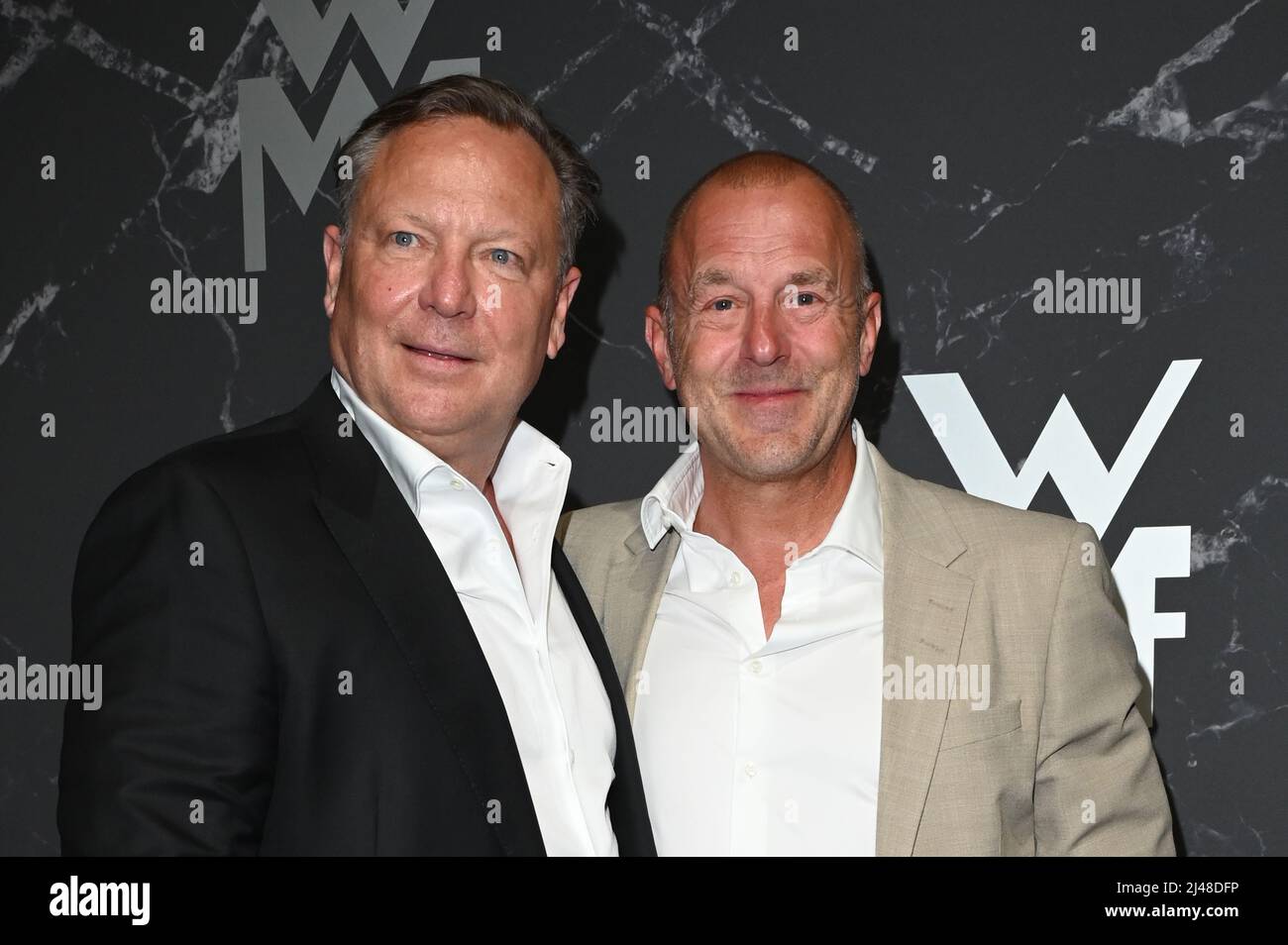 Munich, Germany. 12th Apr, 2022. Host and WMF CEO Oliver Kastalio (l ...