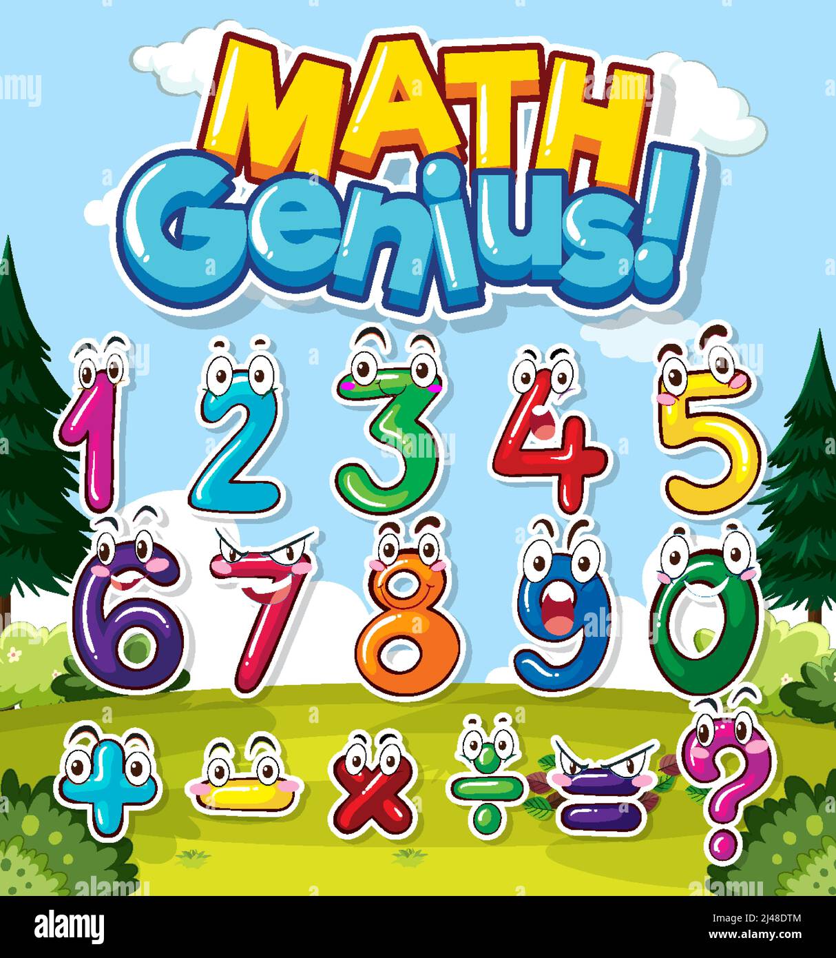 Counting number 0 to 9 for kids illustration Stock Vector Image & Art ...