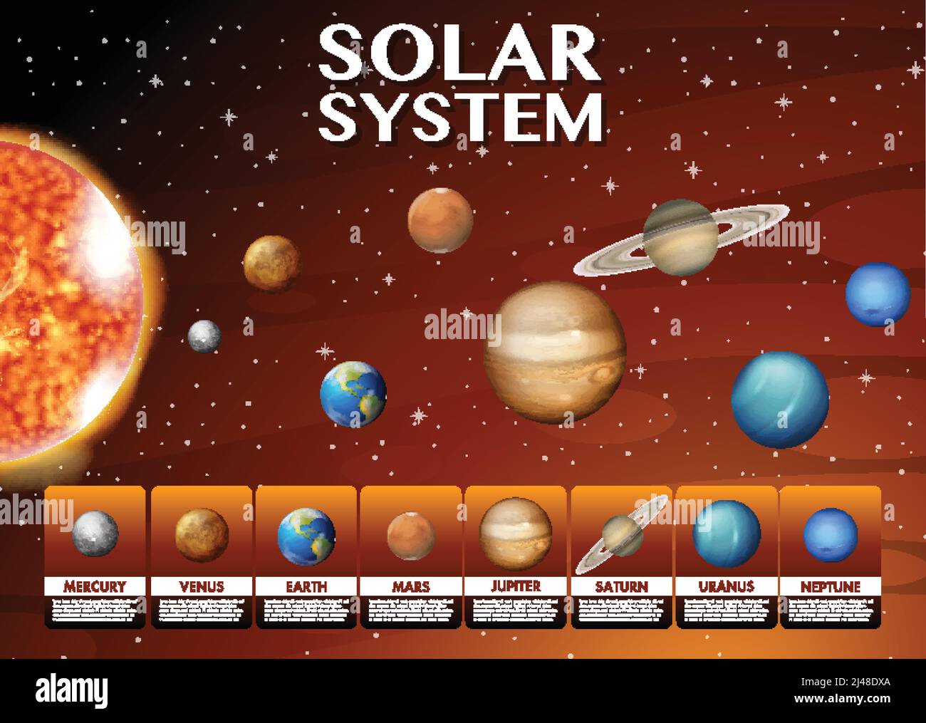 Solar system for science education illustration Stock Vector Image ...