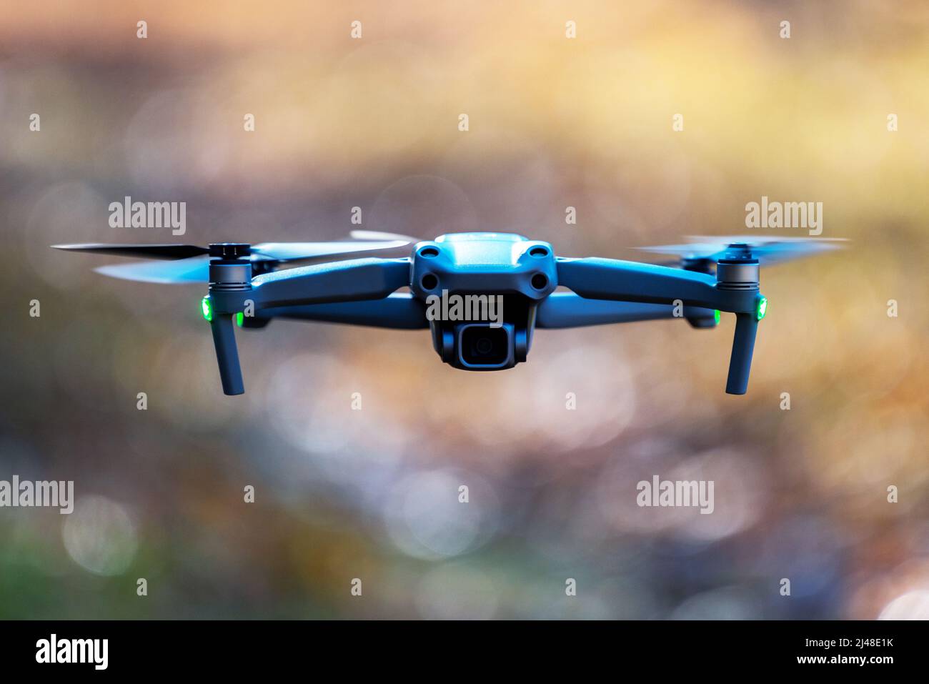 The flight of the copter. Video shooting from the sky. Modern ...