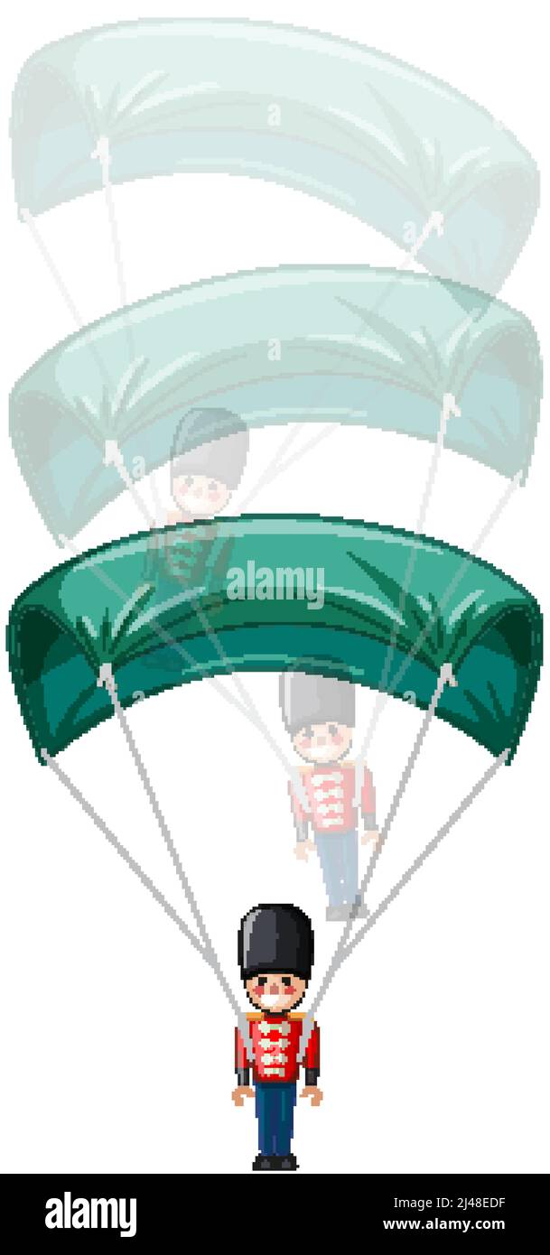 An army toy parachute on white background illustration Stock Vector ...