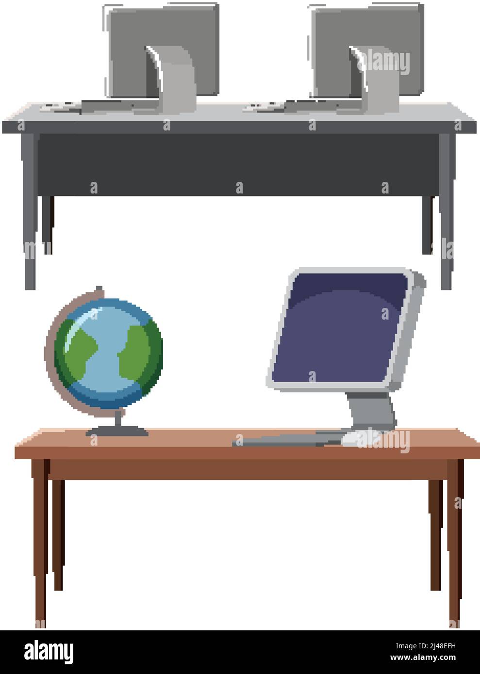 Computer monitor on the table illustration Stock Vector Image & Art - Alamy