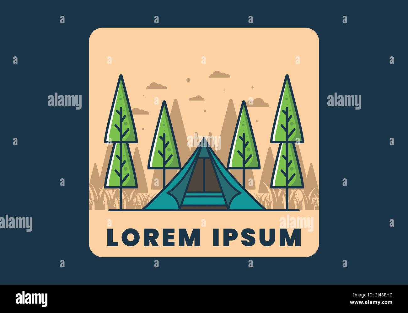 Triangle tent camping flat illustration design Stock Vector Image & Art ...