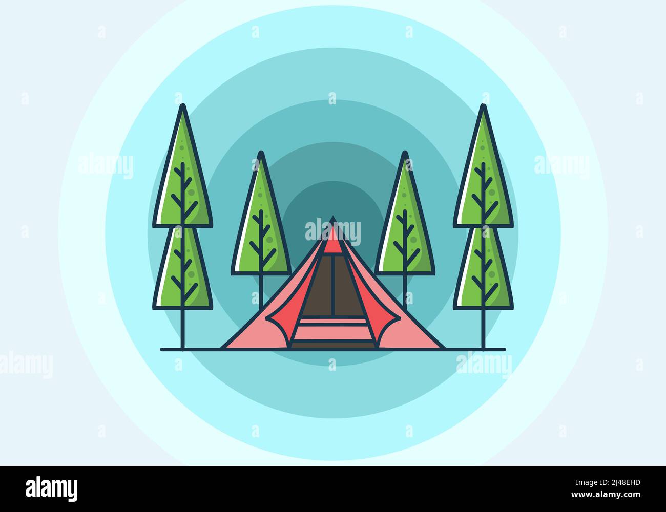 Triangle tent camping flat illustration design Stock Vector Image & Art ...