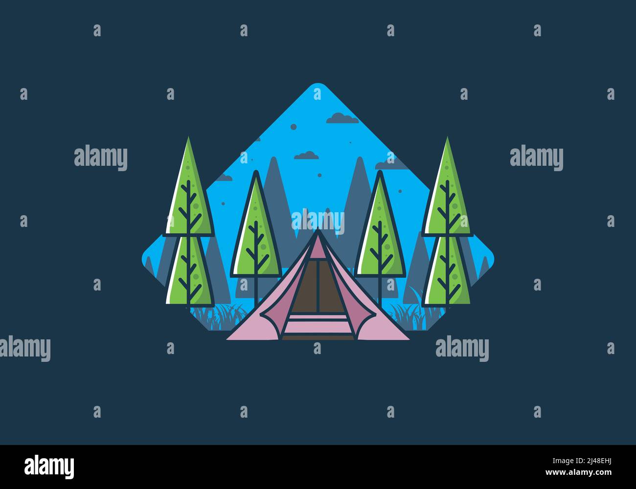 Triangle tent camping flat illustration design Stock Vector Image & Art ...