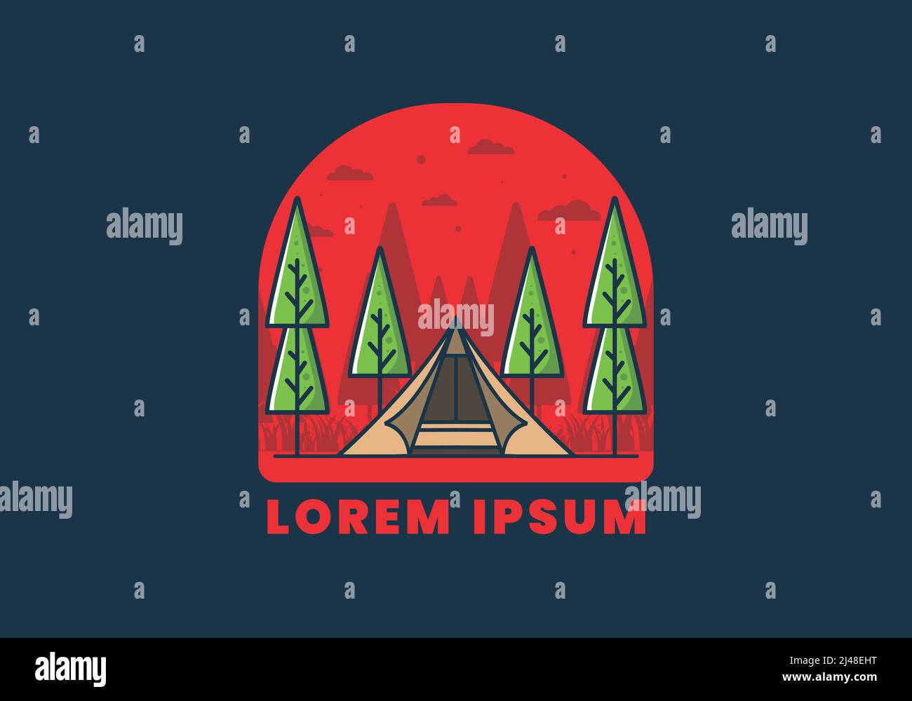 Triangle tent camping flat illustration design Stock Vector Image & Art ...