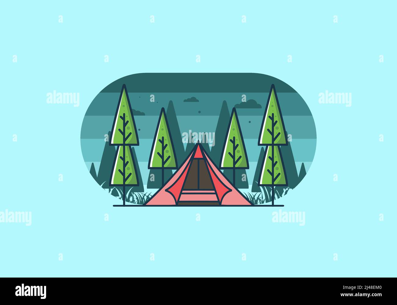 Triangle tent camping flat illustration design Stock Vector Image & Art ...