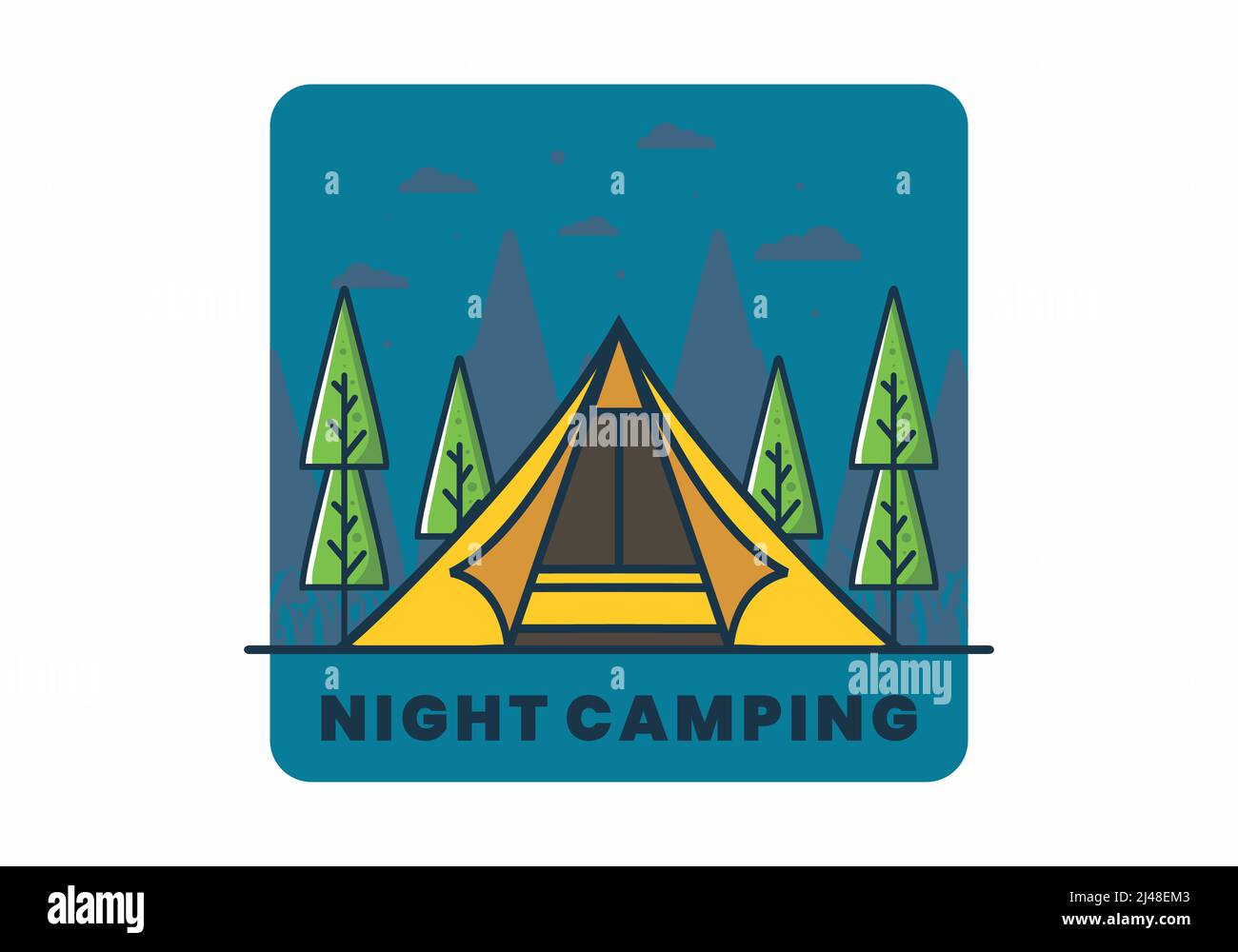 Triangle tent camping flat illustration design Stock Vector Image & Art ...