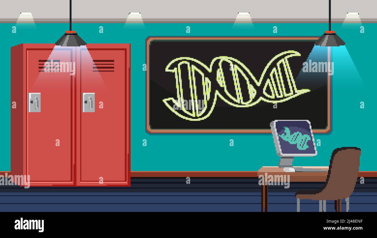 Science laboratory room for chemical experiments illustration Stock ...