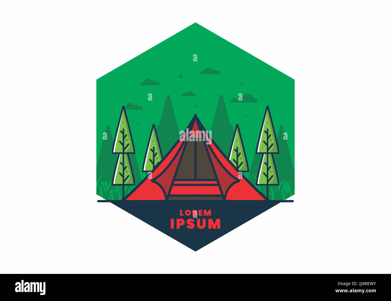 Triangle tent camping flat illustration design Stock Vector Image & Art ...