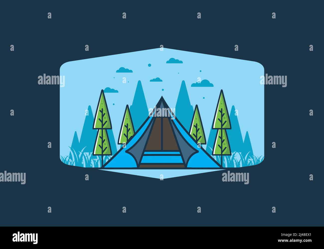 Triangle tent camping flat illustration design Stock Vector Image & Art ...